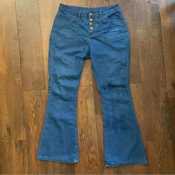 Jeans | Retro Style Bell Bottom Button Fly Jeans Size M | Poshmark